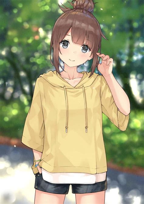 Download Cute Anime Girl Wearing A Hoodie