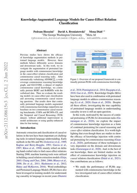 Pdf Knowledge Augmented Language Models For Cause Effect Relation Classification
