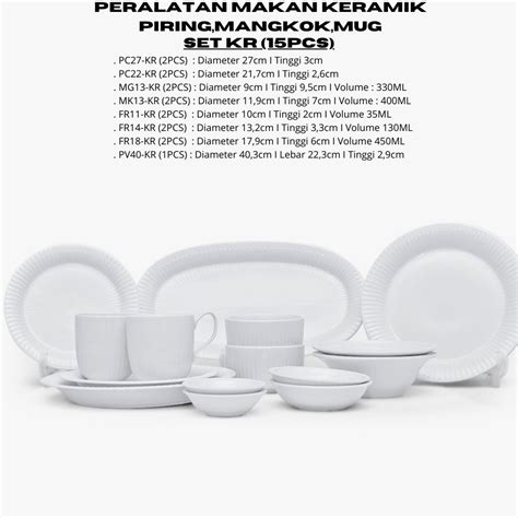 Jual Peralatan Makan Keramik Set Kr 15pcs Polos By Indo Keramik Mangkok Piring Mug Murah