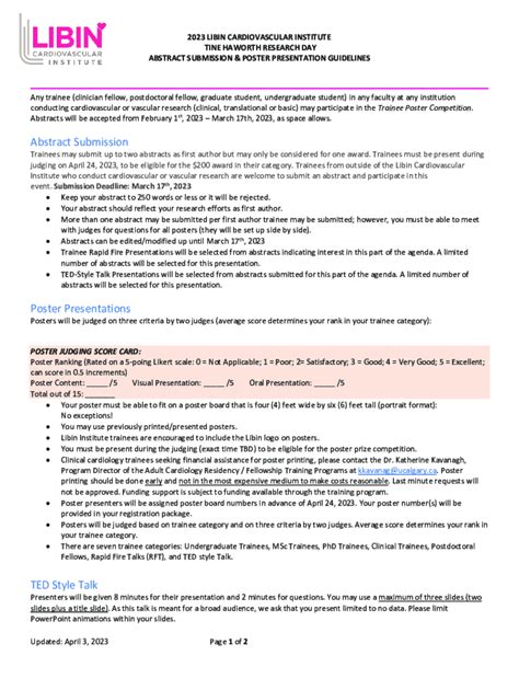 Fillable Online Abstract Submission Poster Presentations Ted Style Talk Fax Email Print Pdffiller