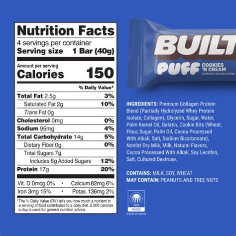 Built™ Puff Cookies N Cream Protein Bars 4 Ct 141 Oz Ralphs