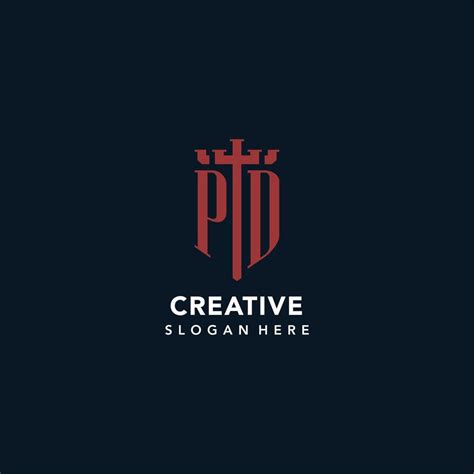 Pd Initial Monogram Logos With Sword And Shield Shape Design 12780401 Vector Art At Vecteezy