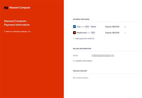 Adding Payment Information Massed Compute Virtual Machine