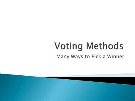 PPT Voting Methods PowerPoint Presentation Free Download ID 2788987