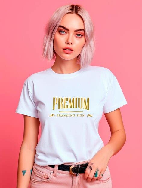 Дизайн макета роскошной белой футболки Psd Премиум Psd Файл