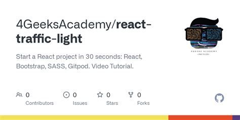 Github 4geeksacademyreact Traffic Light Start A React Project In 30