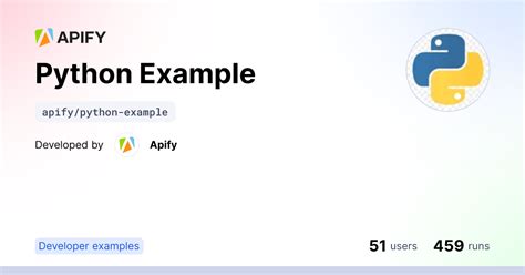 Source Code · Python Example · Apify