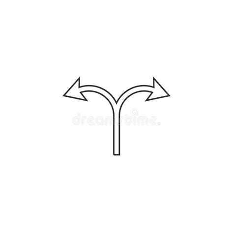 Three Way Direction Arrow In Flat Style Vector Illustration Stock Illustration Illustration