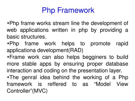 Phpbasics And Php Framework Ppt