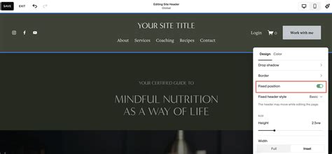 set up a sticky header on squarespace — by crawford