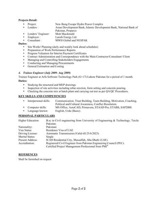 Project Planning Engr CV PDF
