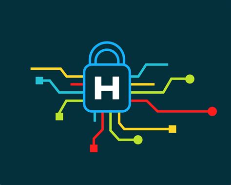 Letter H Cyber Security Logo Cyber Protection Technology
