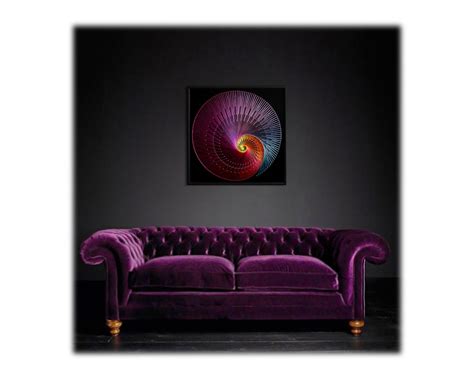 Fibonacci Spiral String Art Mandala Geometry Artwork Home Office