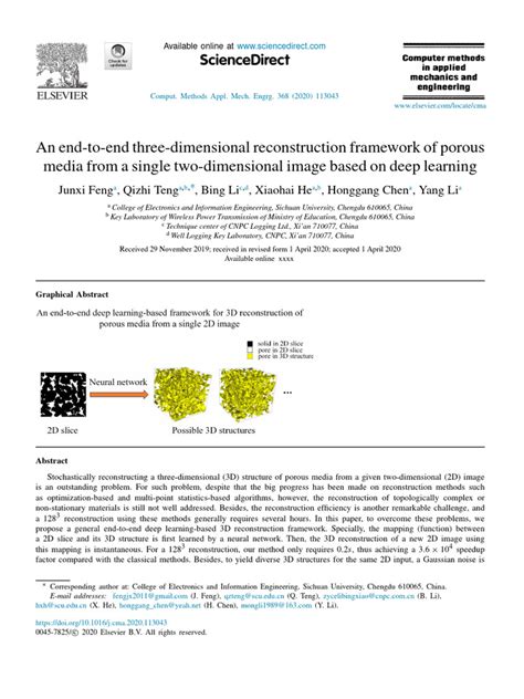 An End To End Three Dimensional Reconstruction Framework Of Porous Media From A Single Two