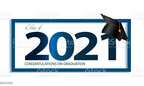 졸업축하드립니다 2021년 클래스 졸업 모자와 색종이와 풍선 축하 배너 교육아카데미 학습학교 Fashion Show에 대한 스톡 벡터 아트 및 기타 이미지 Istock