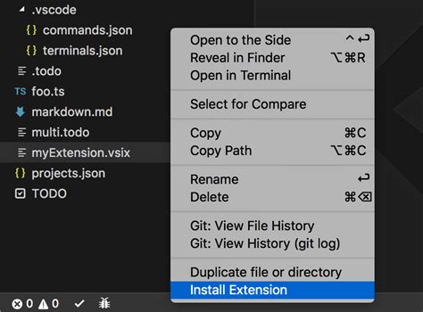 vscode install vsix npm