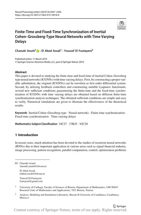 Finite Time And Fixed Time Synchronization Of Inertial Cohen Grossberg Type Neural Networks With