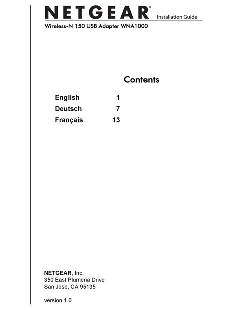 NETGEAR WNA1000 WIRELESS N 150 USB ADAPTER INSTALL MANUAL Pdf Download ManualsLib