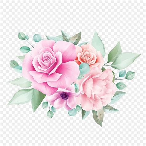 웨딩 카드 요소 우아한 수채화 일러스트 꽃꽂이 꽃들 혼례 초대 Png 일러스트 및 Psd 이미지 무료 다운로드 Pngtree Flower Arrangements