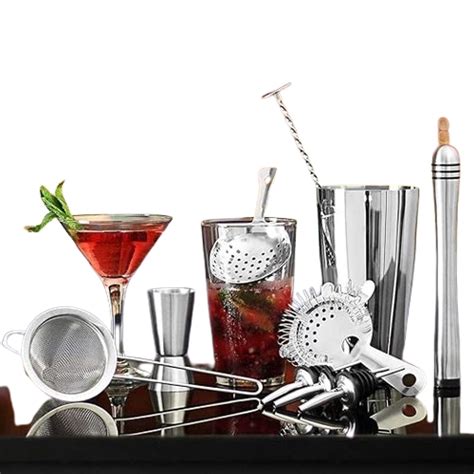 კოქტეილის აქსესუარების ნაკრები ხის სტენდით 17 ც Veli Store