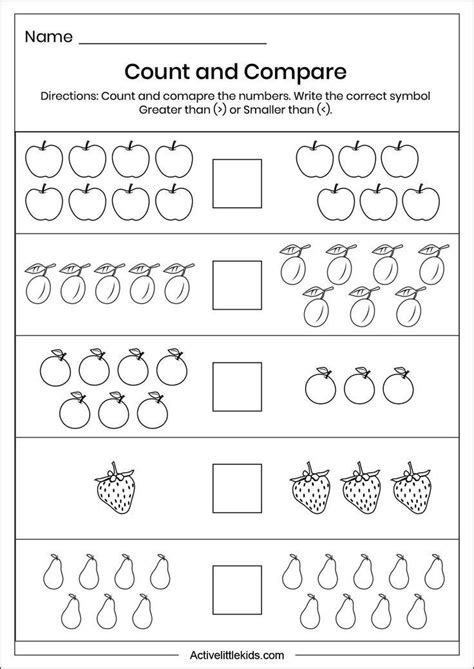 30 Compare Worksheets In Excel 13 In 2024 Comparing Numbers Worksheet Kindergarten Math