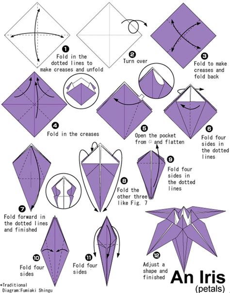 Iris Origami Instructions Instrucciones De Origami Tutorial De