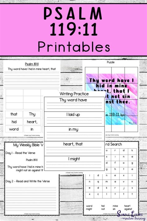 Psalm 119 Bible Journaling Printables