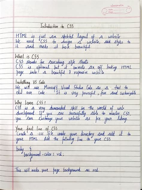 Css Handwritten Notes Pdf