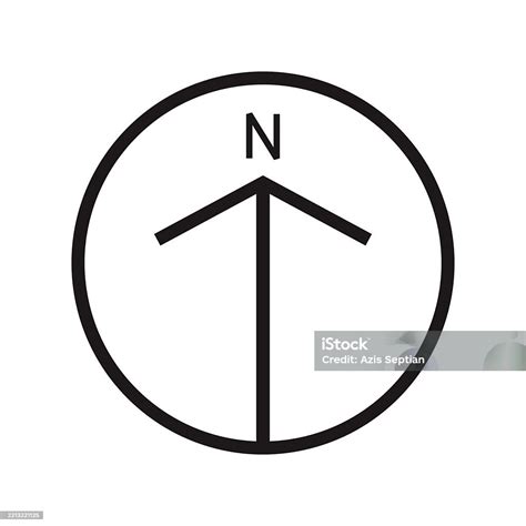 Architectural North Arrow And Compass Outline Vector Stock Illustration