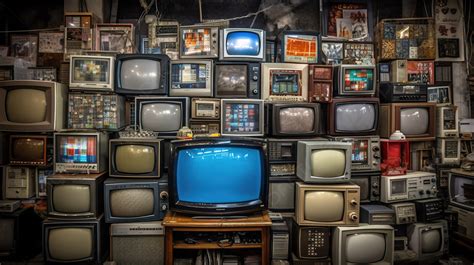 Fundo Tvs Antigas E Outros Equipamentos Antigos Empilhados Uns Sobre Os Outros Fundo Tela De