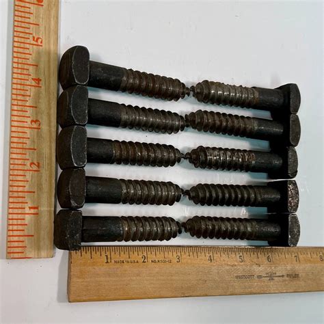 10 Vintage Square Head Lag Bolts 5 8 Diameter By 3 Inches Long 1
