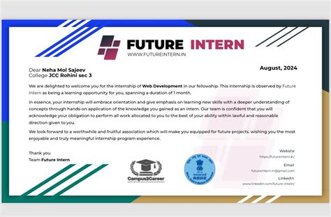 Neha Mol Sajeev On Linkedin Futureintern
