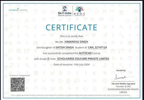 Himanshu Singh On Linkedin Completed Intership Of Autocad Which Help In Up Skill In Design From…