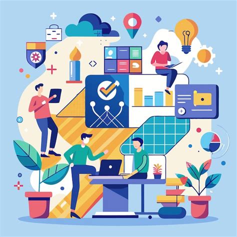 Premium Vector Collaborative Workflow And Project Management Elevating Team Efficiency In A