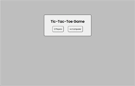 Tic Tac Toe 2 Players And Vs Computer Using Html Css And Javascript With Source Code
