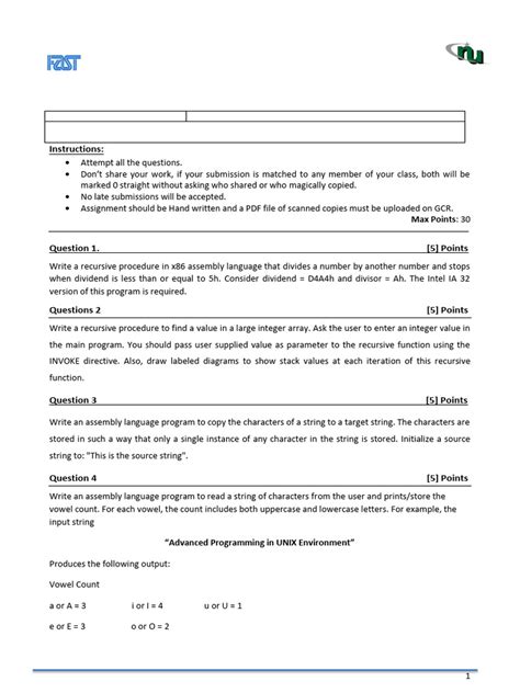 assignment 3 pdf assembly language parameter computer programming
