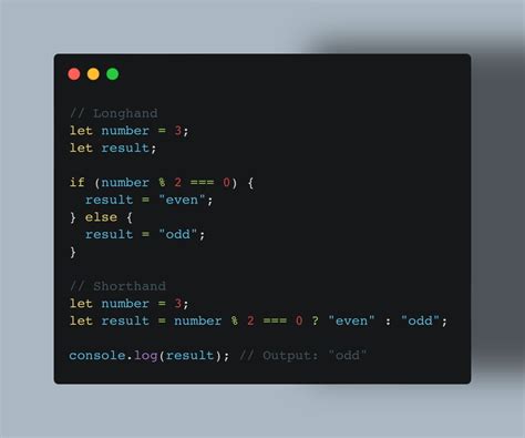 Imaad Uddin On Linkedin Mastering Javascript Shorthands Part 1 The Ternary Operator The