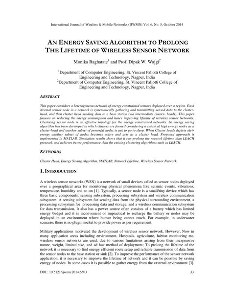 Pdf An Energy Saving Algorithm To Prolong The Lifetime Of Wireless