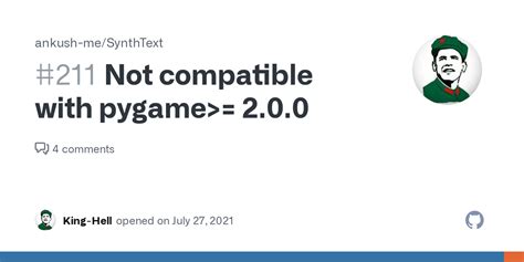 Not Compatible With Pygame 200 · Issue 211 · Ankush Mesynthtext · Github