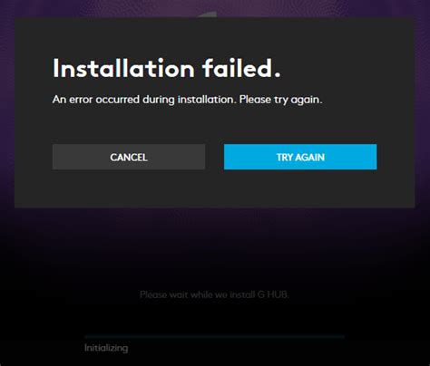 Cant Install Lghub Installation Failed An Error Occured Win10 R