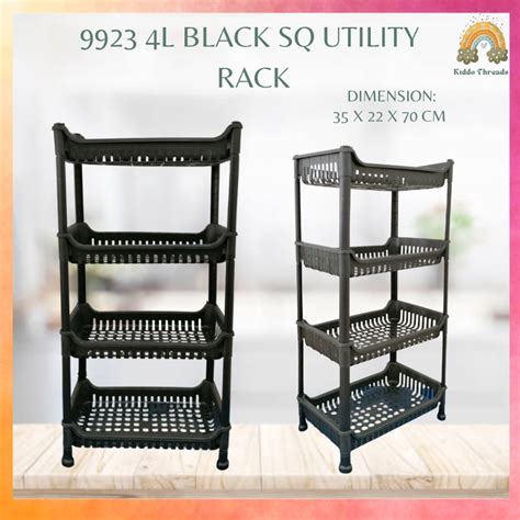 4layer Black Utility Rack Organizer Rack 4 Layer Organizer Tray Food Organizer Rack Shopee