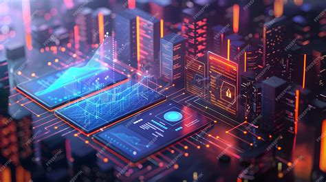 Premium Photo Futuristic Data Analytics And Visualization Generative Ai