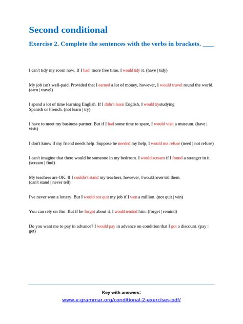 Second Conditional Exercise 2 Pdf