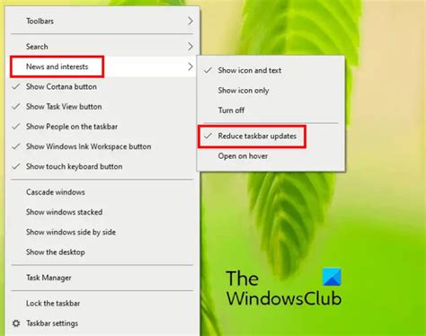 How To Reduce Taskbar Updates For News And Interests In Windows Pc