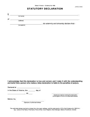 Statutory Declaration Fill Out And Sign Printable PDF Template SignNow