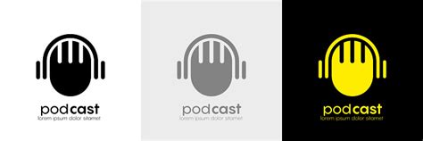 팟캐스트 로고 디자인 팟캐스트 아이콘 로고 디자인 템플릿입니다 벡터 그림입니다 로고에 대한 스톡 벡터 아트 및 기타 이미지 로고 팟캐스팅 Dj Istock