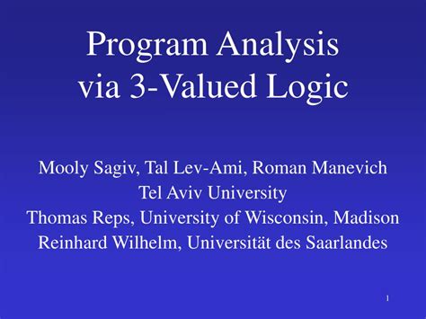 Ppt Program Analysis Via 3 Valued Logic Powerpoint Presentation Free