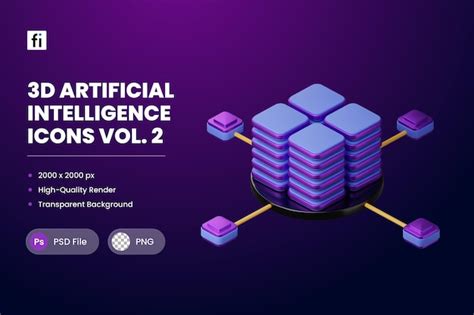Premium Psd 3d Illustration Artificial Intelligence Blockchain Technology