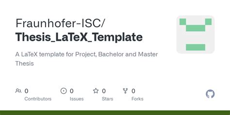 Github Fraunhofer Isc Thesis Latex Template A Latex Template For Project Bachelor And Master