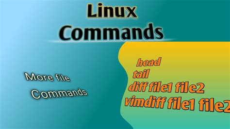 More File Commands In Linux Headtaildiffvimdiff Youtube